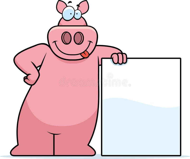 Pig Leaning stock vector. Illustration of cartoon, leaning - 13059418