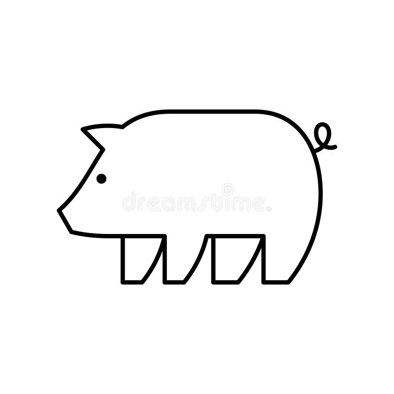 Pig line icon stock vector. Illustration of template - 165063006