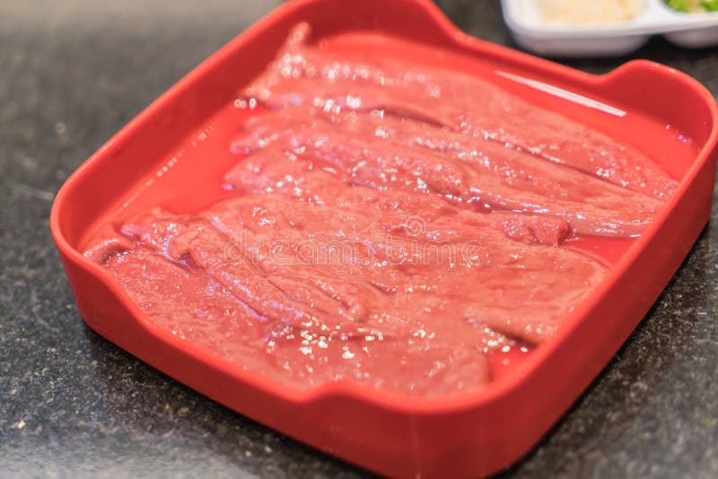 Pig liver slice stock photo. Image of meat, dinner, pork - 87573548