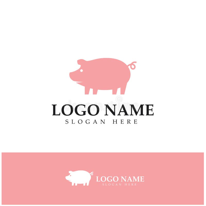 Pig Logo Design Icon Vector Stock Vector - Illustration of badge ...