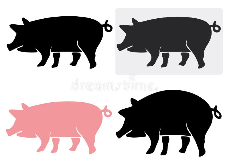 Pig logo and emblem set stock vector. Illustration of graphic - 202910019