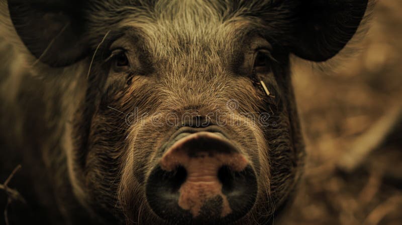 Pig Looks into the Frame Close-up Stock Photo - Image of young, outdoor ...