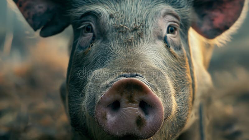 Pig Looks into the Frame Close-up Stock Image - Image of horizon ...