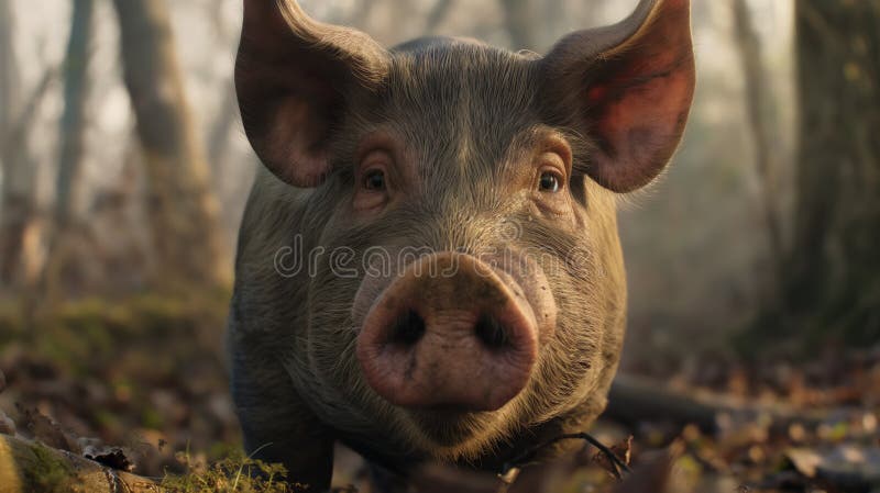 Pig Looks into the Frame Close-up Stock Image - Image of fluffy, ears ...