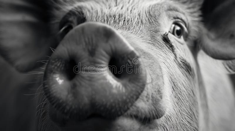 Pig Looks into the Frame Close-up Stock Image - Image of fluffy, small ...
