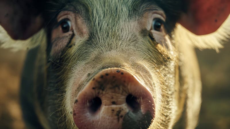 Pig Looks into the Frame Close-up Stock Image - Image of nose, looking ...