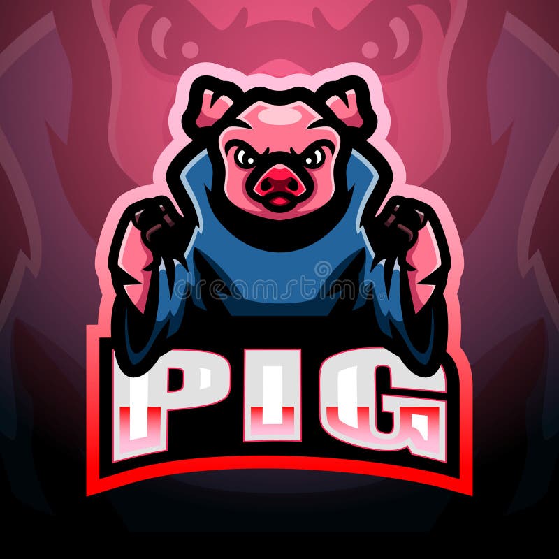 Pig Mascot Esport Logo Design Stock Vector - Illustration of funny ...
