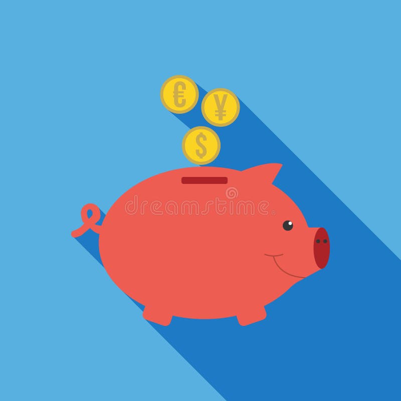 Pig Money Box Icon. Flat Vector Illustration. Stock Vector ...