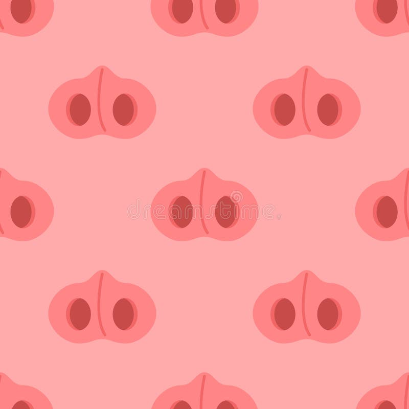Pig Nose Seamless Pattern. Snouted Ornament Pink Texture Stock Vector ...