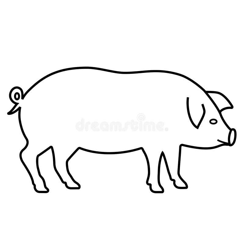Pig outline icon stock vector. Illustration of linear - 176715046