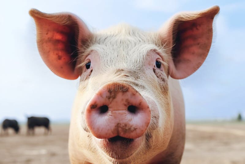 Pig outside on a farm stock image. Image of agriculture - 275849253