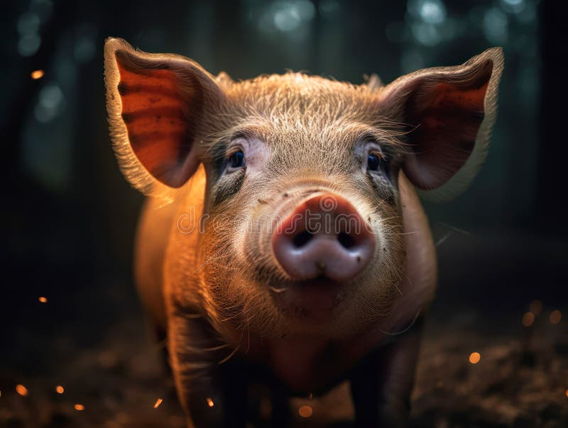 Pig Portrait Created with Generative AI Technology Stock Illustration ...