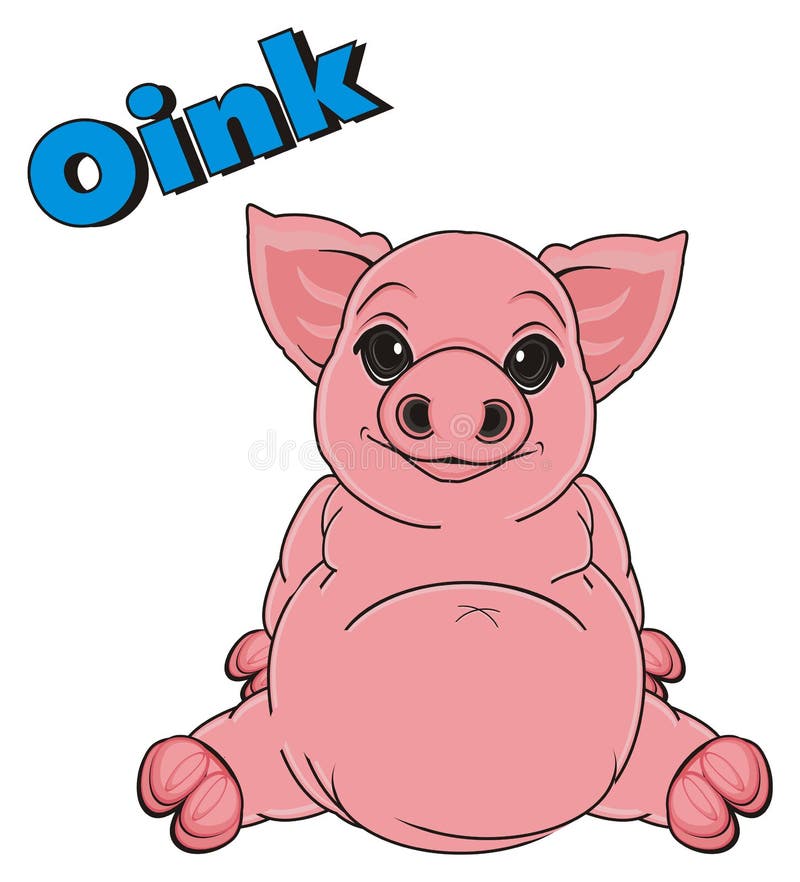 Pig say oink stock illustration. Illustration of funny - 84834021