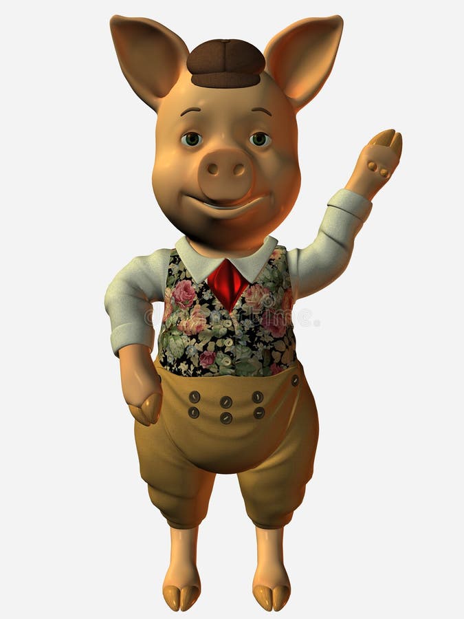 Pig says hello stock illustration. Illustration of silly - 763786
