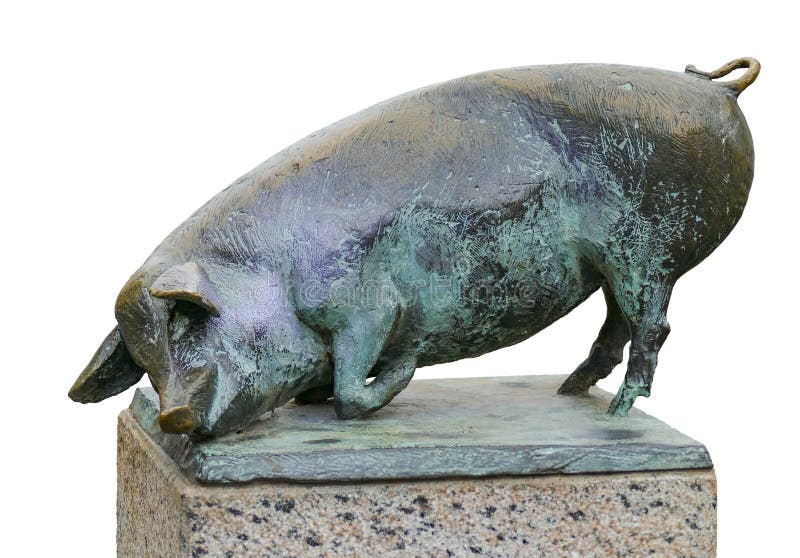 Pig sculpture stock image. Image of bronze, culture - 228560805