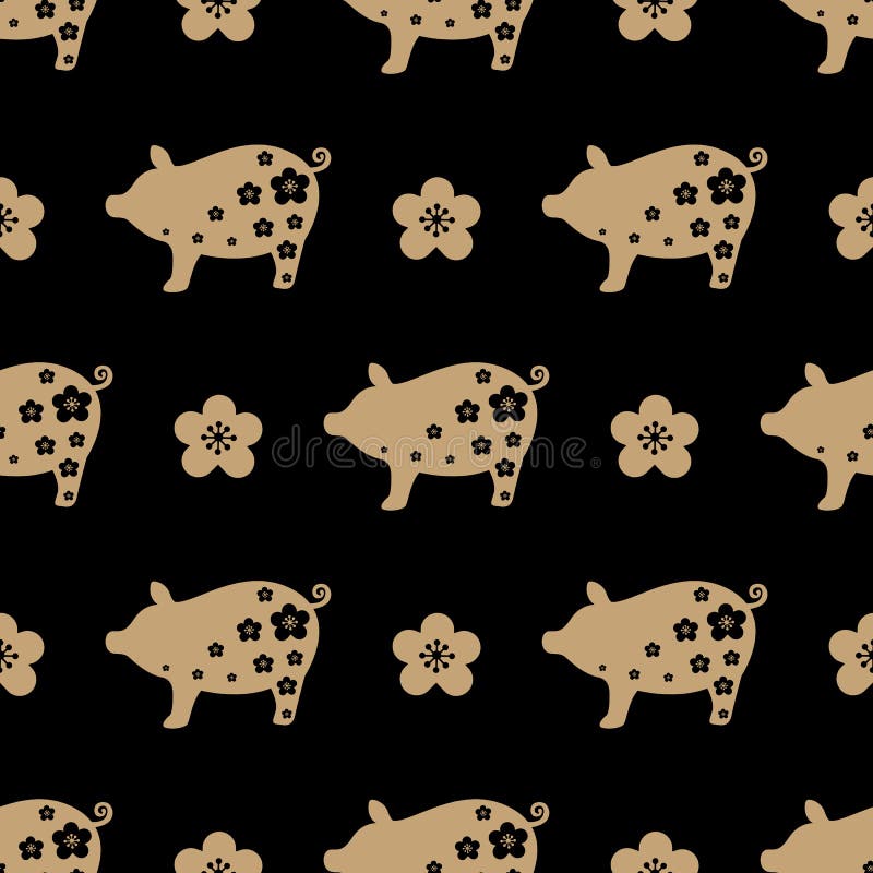 Pig seamless pattern stock vector. Illustration of design - 130169854