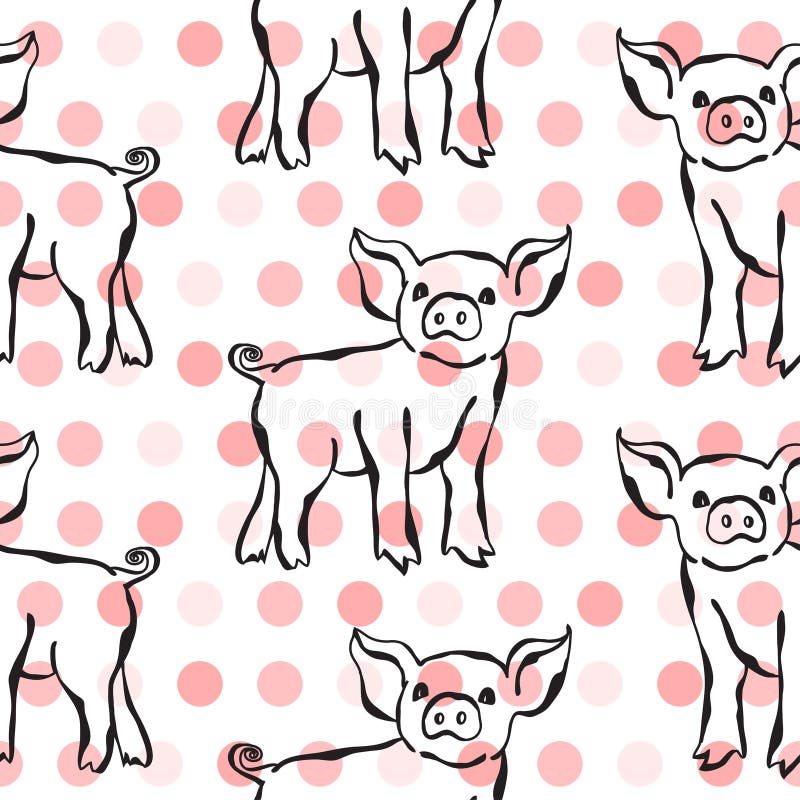 Pig seamless pattern stock vector. Illustration of fabric - 125367011