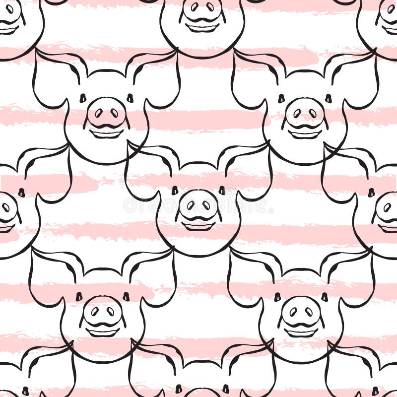 Pig seamless pattern stock vector. Illustration of manufacturing ...