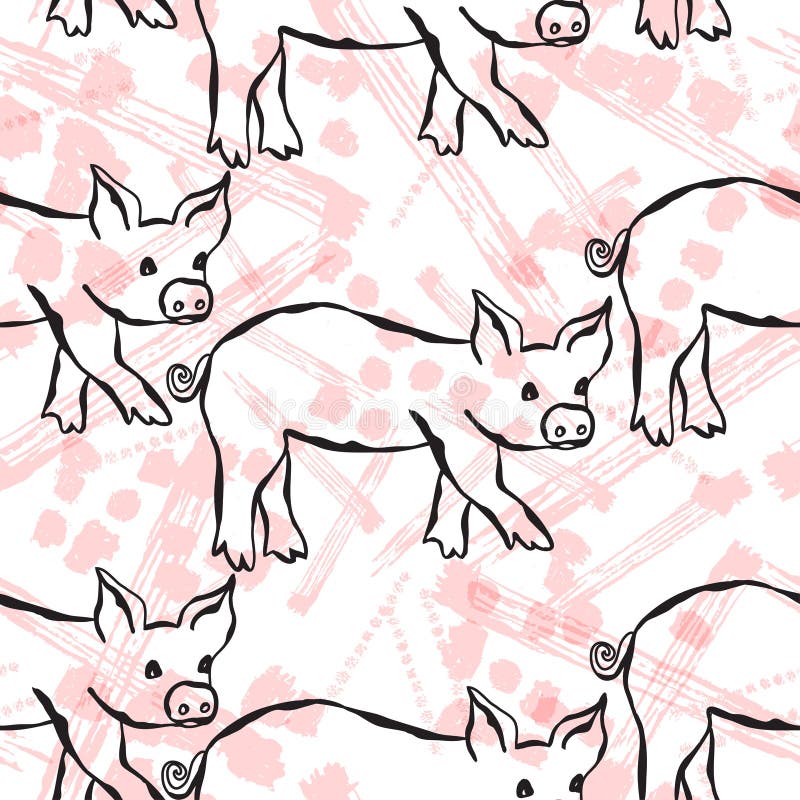 Pig seamless pattern stock vector. Illustration of seamless - 125367018