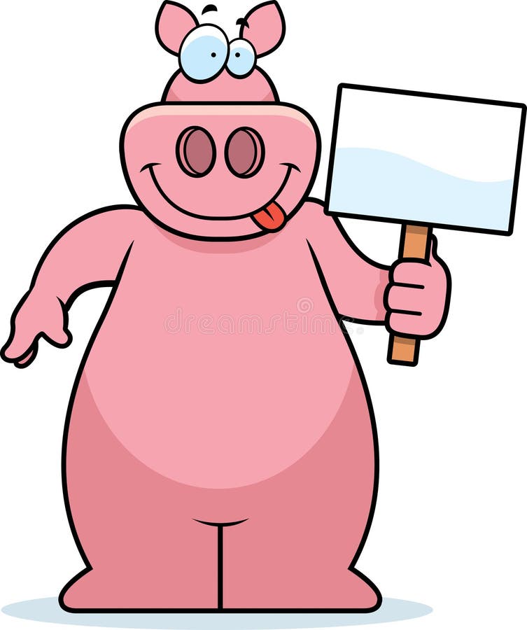 Pig Sign stock vector. Illustration of holding, cartoon - 14087414