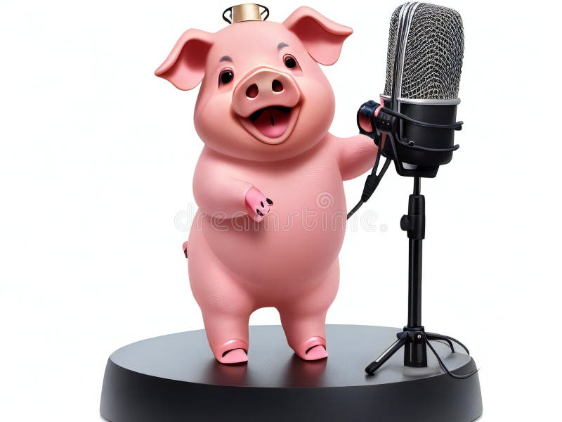 Pig singing stock illustration. Illustration of happy - 283922267