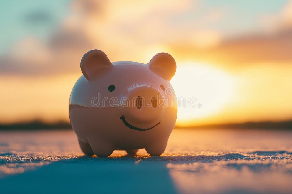 A Pig is Smiling and Standing on a Beach Stock Illustration ...