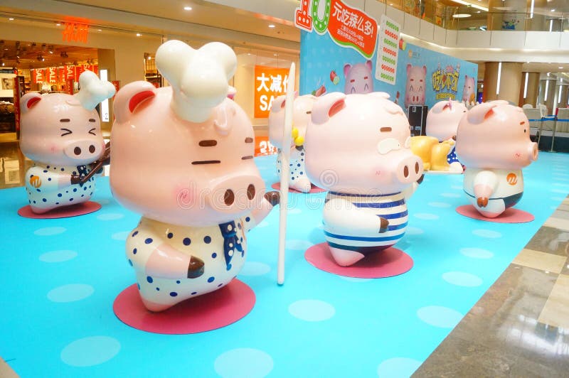 Pig statue editorial photo. Image of theme, model, restaurant - 77024676