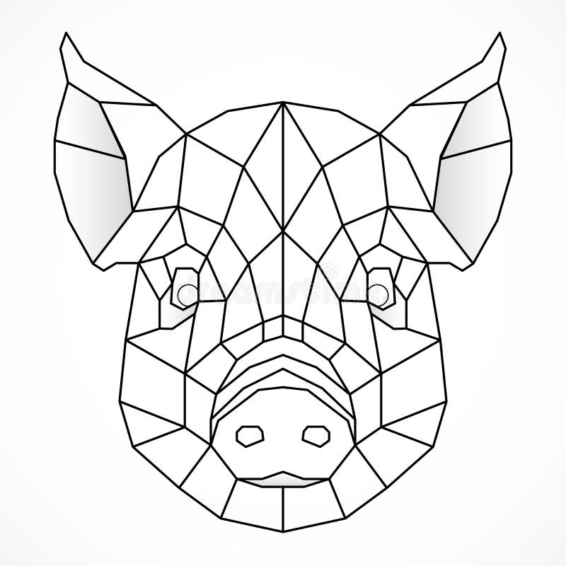 Pig Stylized Triangle Polygonal Model. Vector Illustration Stock Vector ...