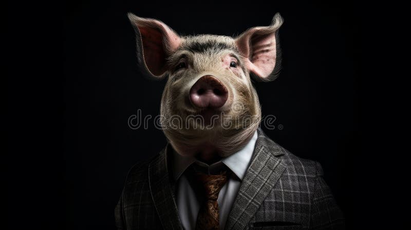 Pig in Suit. Successful Businessman Stock Illustration - Illustration ...