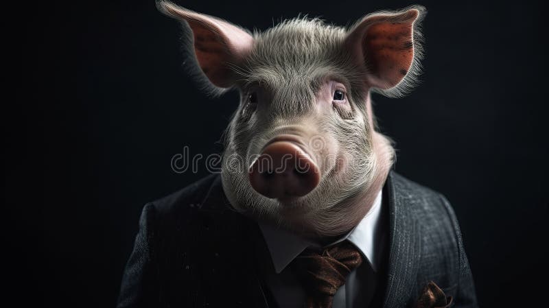 Pig in Suit. Successful Businessman Stock Illustration - Illustration ...