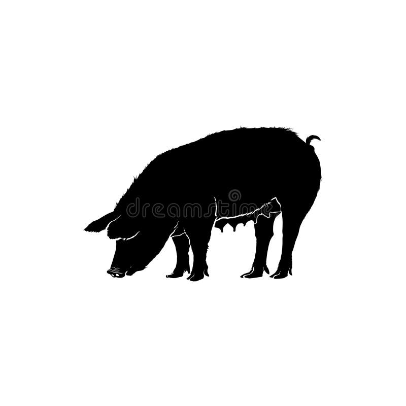 Pig Vector Icon. Pig Silhouette Vector. Female Pig Icon Stock Vector ...