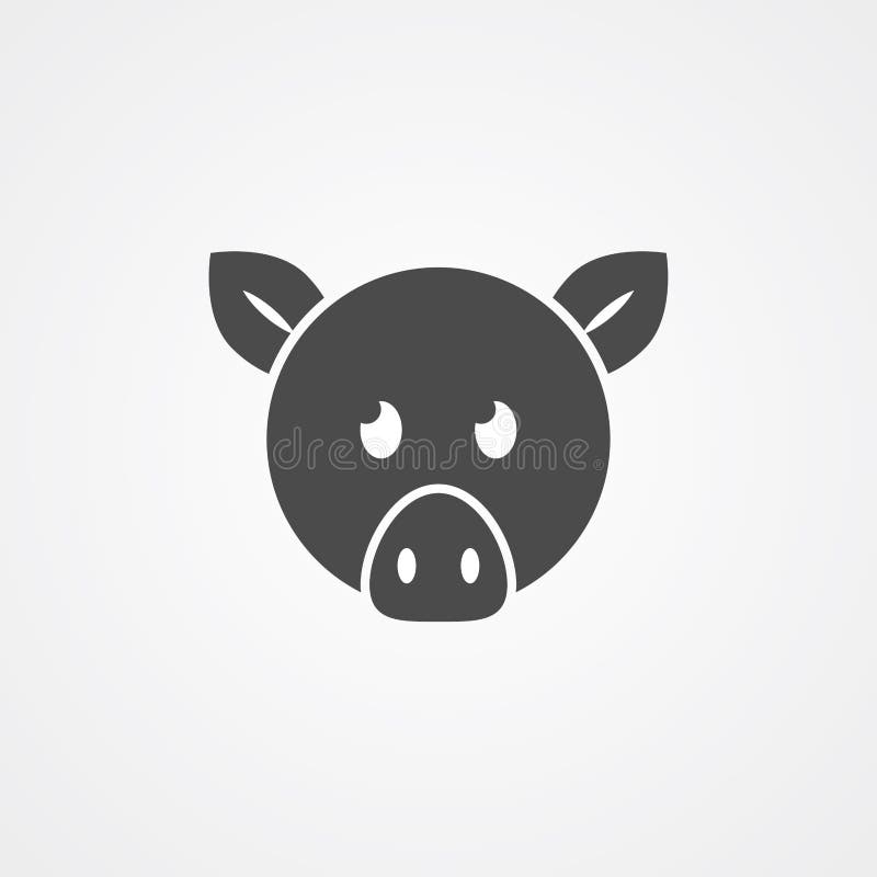 Pig Vector Icon Sign Symbol Stock Vector - Illustration of black ...
