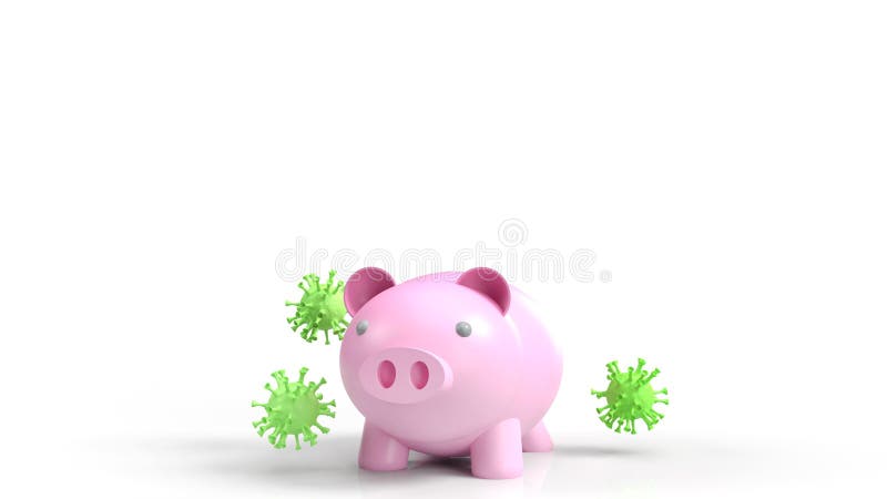 Pig and Virus 3d Rendering for Medical Content Stock Illustration ...