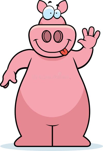 Pig Waving stock vector. Illustration of smiling, standing - 13764116