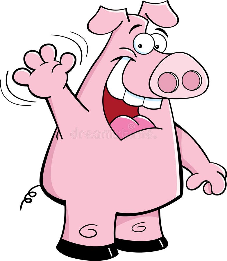 Pig waving stock vector. Illustration of clip, cute, swine - 26083440
