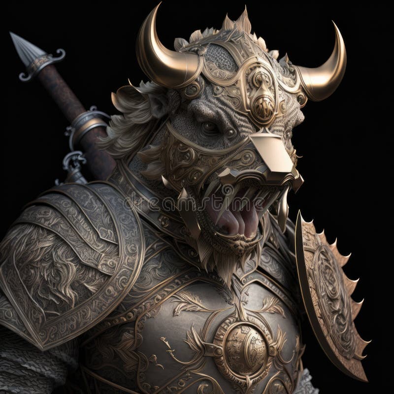 Pig Wearing Armor Knight Suit Created with Generative Ai Stock ...