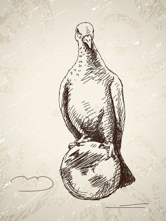 Pigeon Bird and Planet Earth Stock Vector - Illustration of peaceful ...