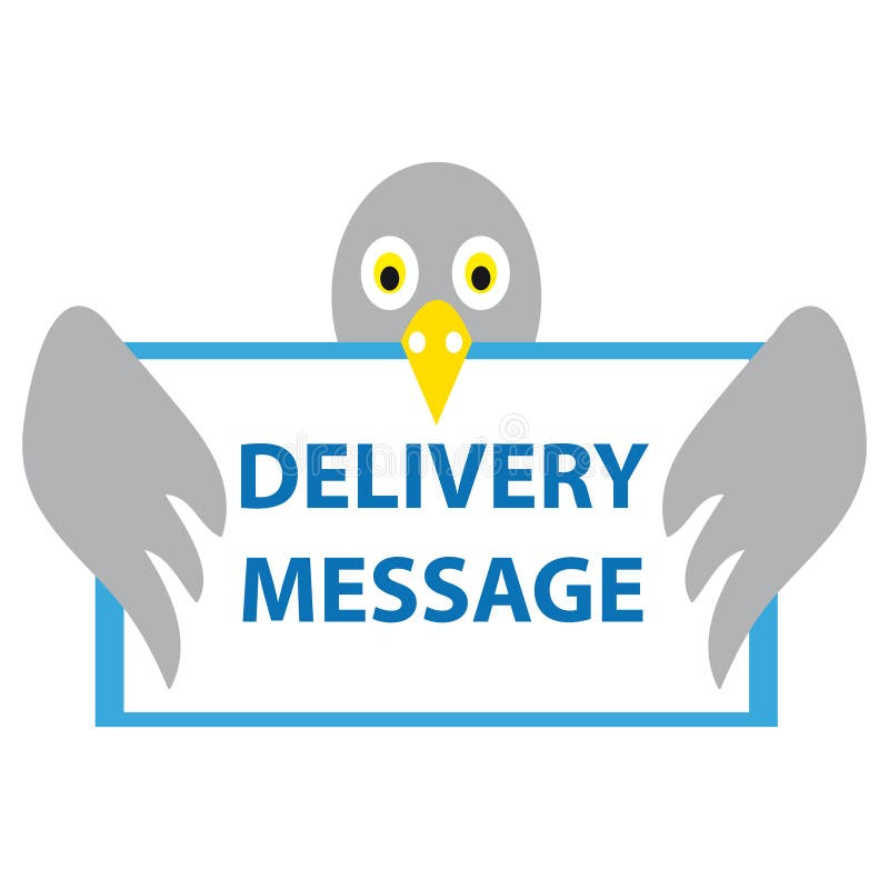 Pigeon with Card Delivery Message Stock Vector - Illustration of ...