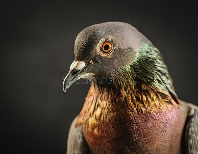 A Pigeon with Detailed Feathers and Vibrant Colors Stock Illustration ...