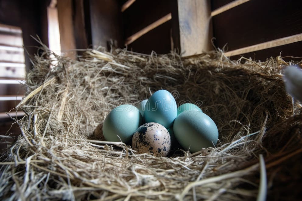 Pigeon Eggs in a Nest Inside the Coop Stock Image - Image of nest ...