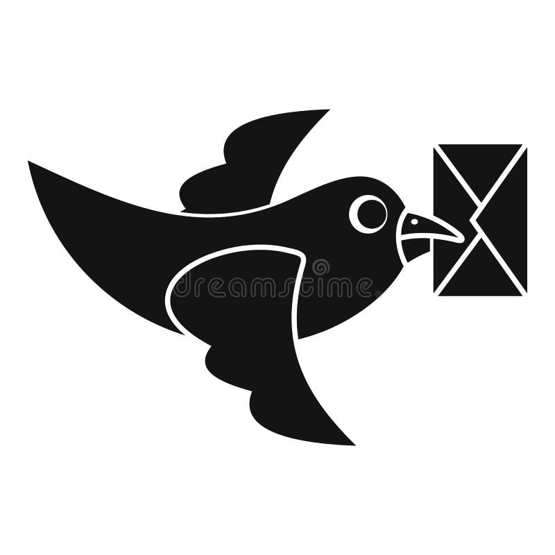 Pigeon Fly with Mail Icon, Simple Style Stock Vector - Illustration of ...