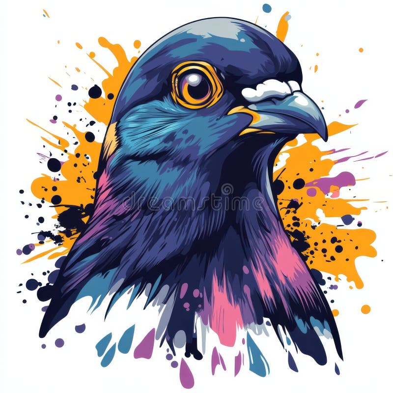 Pigeon Head Mascot Logo on Transparent Background, Vector Illustration ...