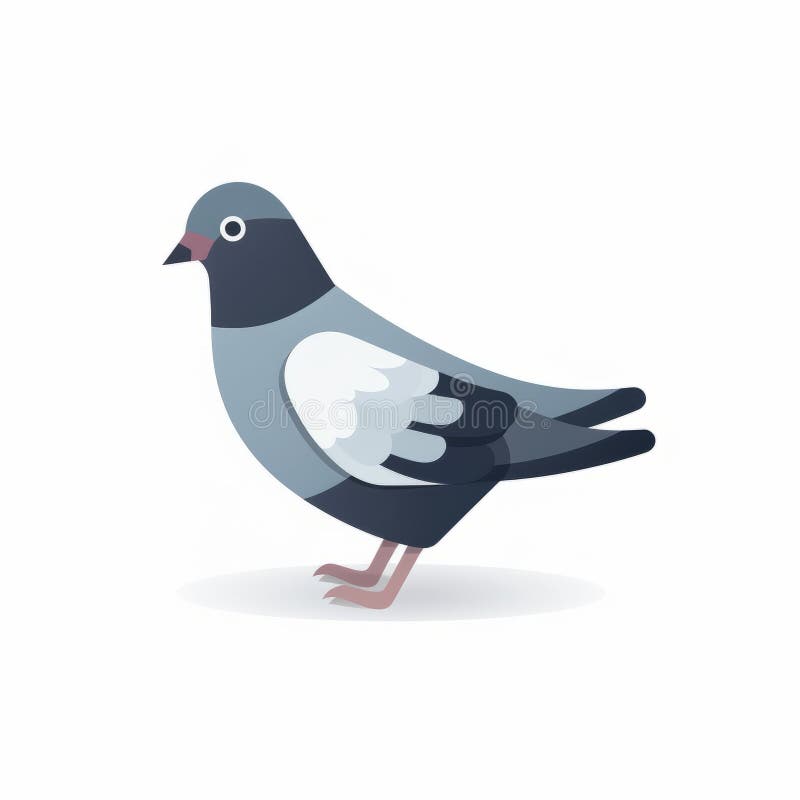 Minimalistic Pigeon Icon on White Background Stock Illustration ...