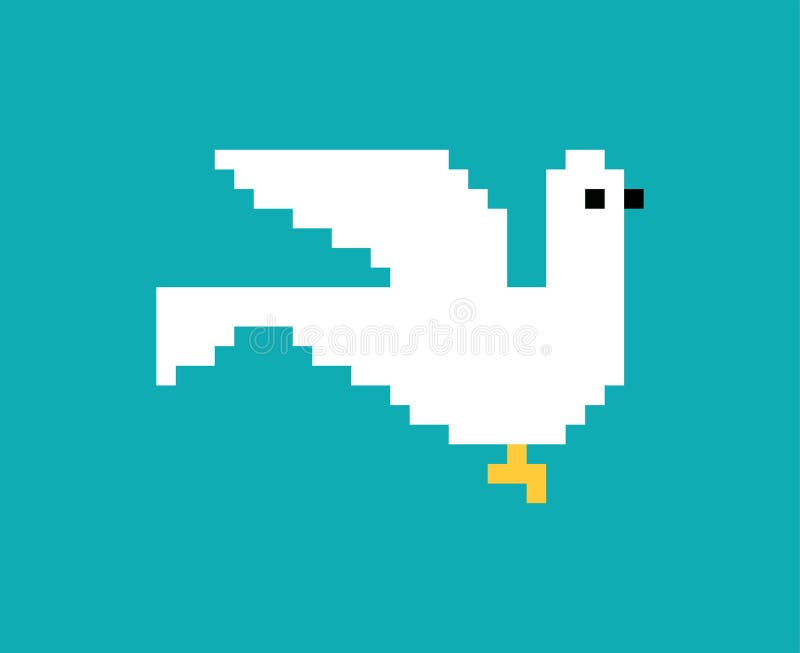 Pigeon Pixel Art. Pixelated Dove 8 Bit Stock Vector - Illustration of ...
