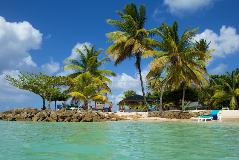 Pigeon Point Beach, Tobago editorial stock photo. Image of palmtrees ...