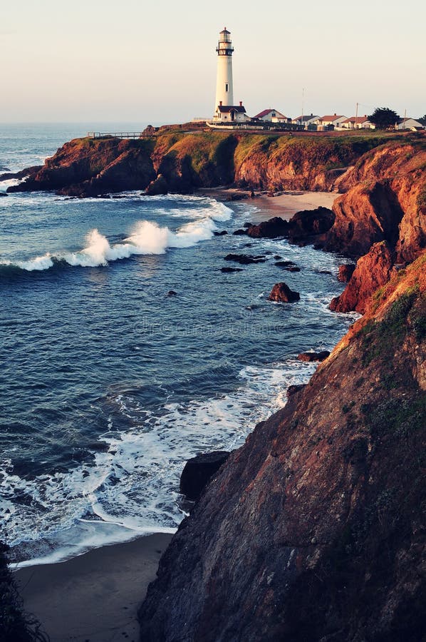 Pigeon Point Lighthouse stock image. Image of rocky, international ...