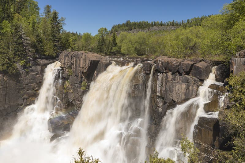 Pigeon River High Falls Waterfall Stock Image - Image of nature, forest ...