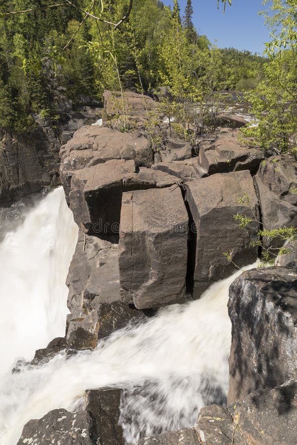 Pigeon River High Falls Waterfall Stock Image - Image of nature, forest ...