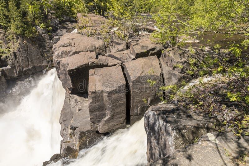 Pigeon River High Falls Waterfall Stock Image - Image of nature, forest ...