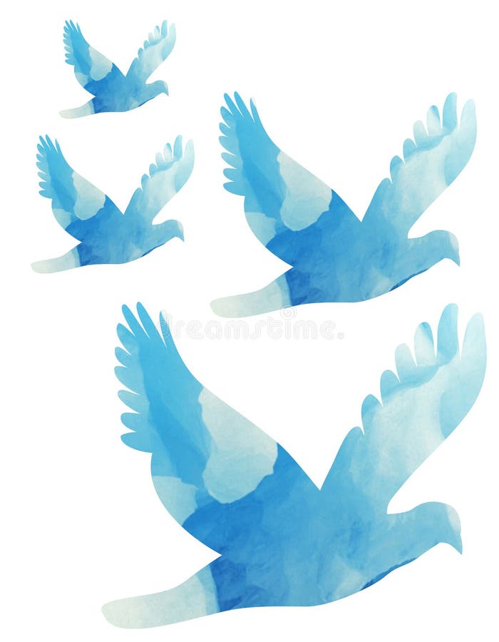 Tree with Pigeons and the Love Message Stock Vector - Illustration of ...